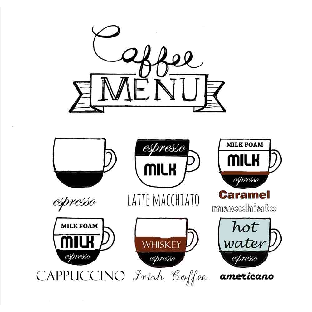 Lunchservietten Coffee Menu Caff Del Conte